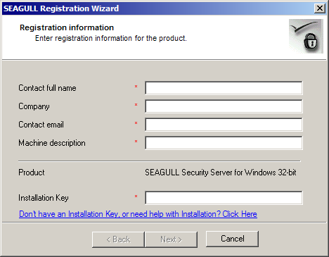 SEAGULL Registration Wizard