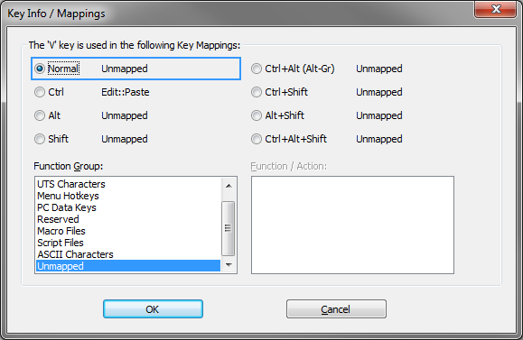 Keyboard Options dialog